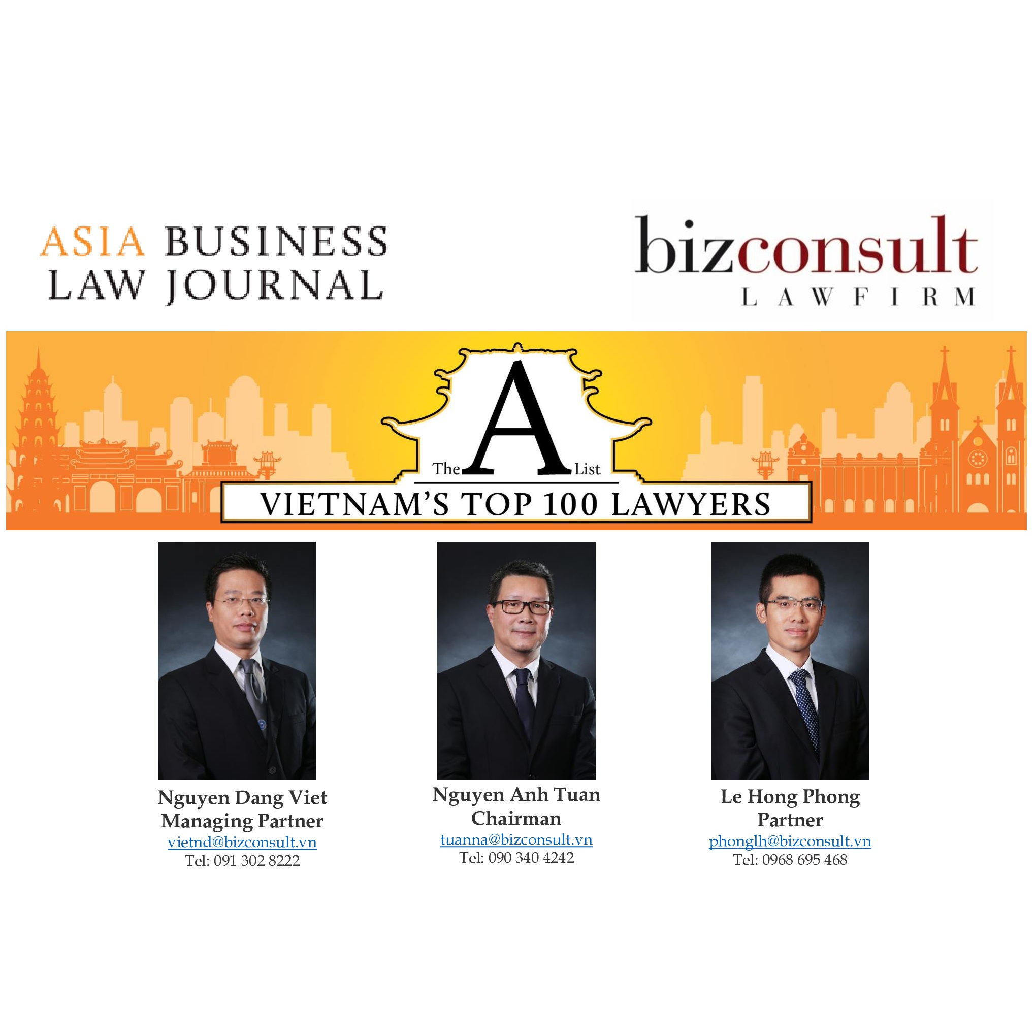 Vietnam's Top 100 Lawyers by Asia Business Law Journal
